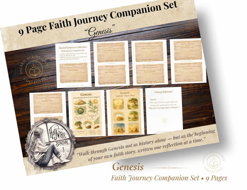 Genesis Faith Study Bundle: Bible Art, Reflection Cards (digital ...