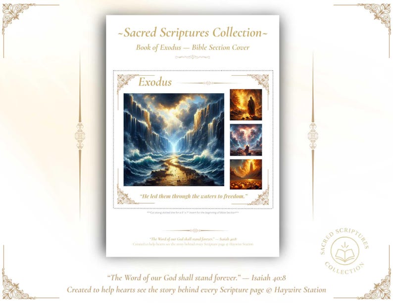 Bible Section Cover Printable: Book of Exodus Divider Page (digital ...