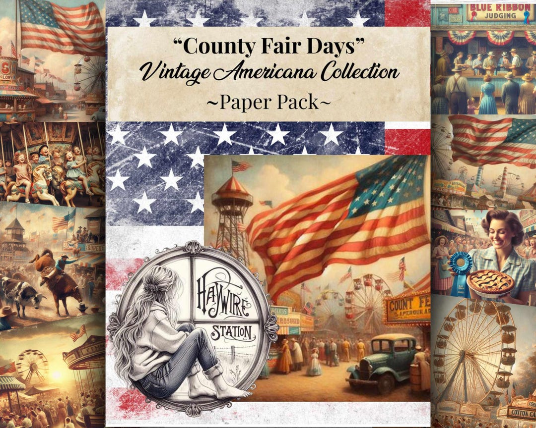 Vintage Americana Printable Ephemera Paper Pack: County Fair Days ...