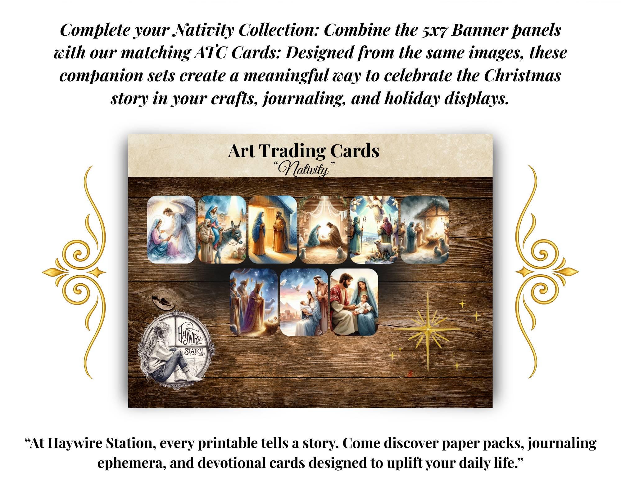Christmas Nativity Banner: 6-flag Printable Garland (digital Download ...