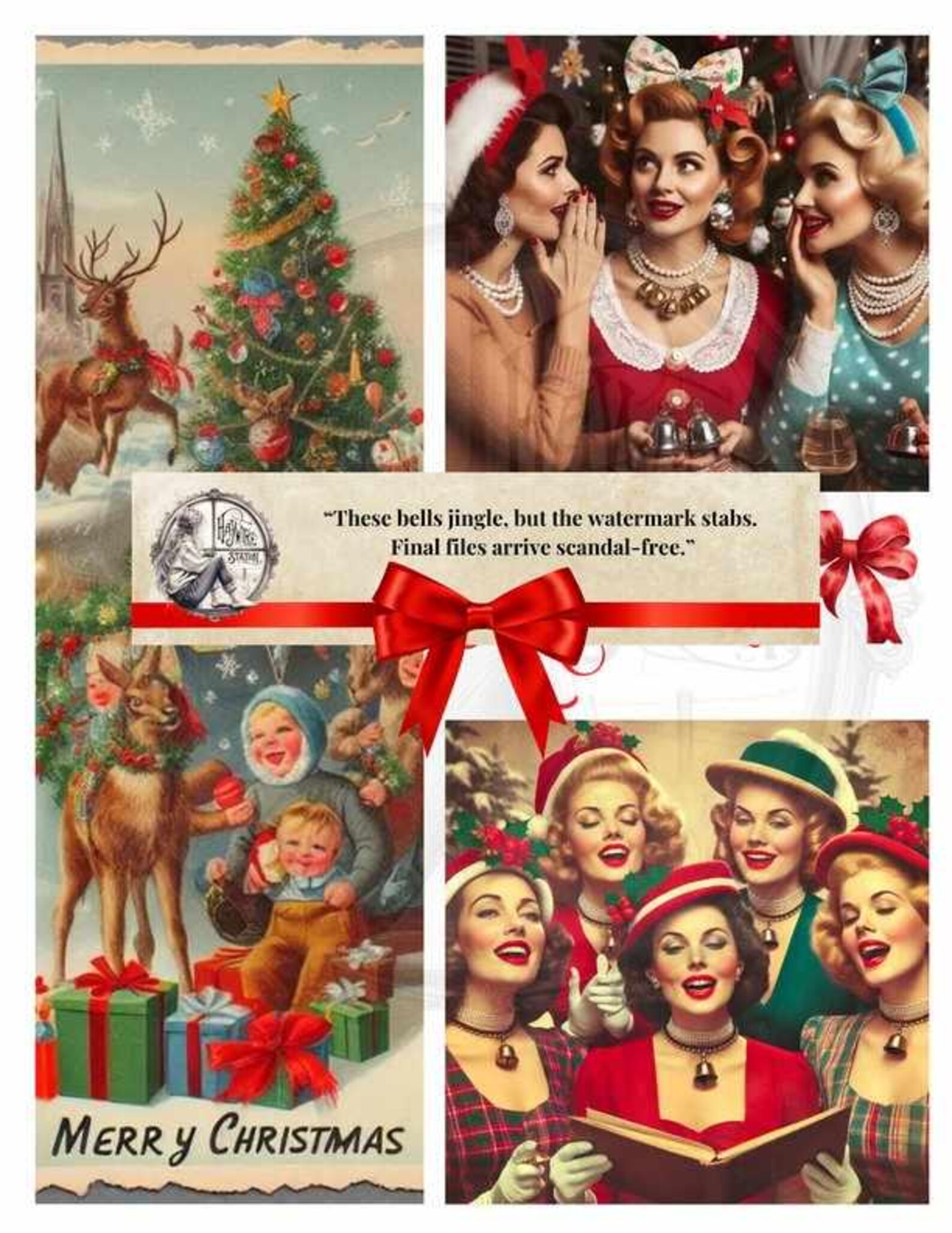 Feral Housewives Printable Ephemera Paper Pack: Jingle Bell ...