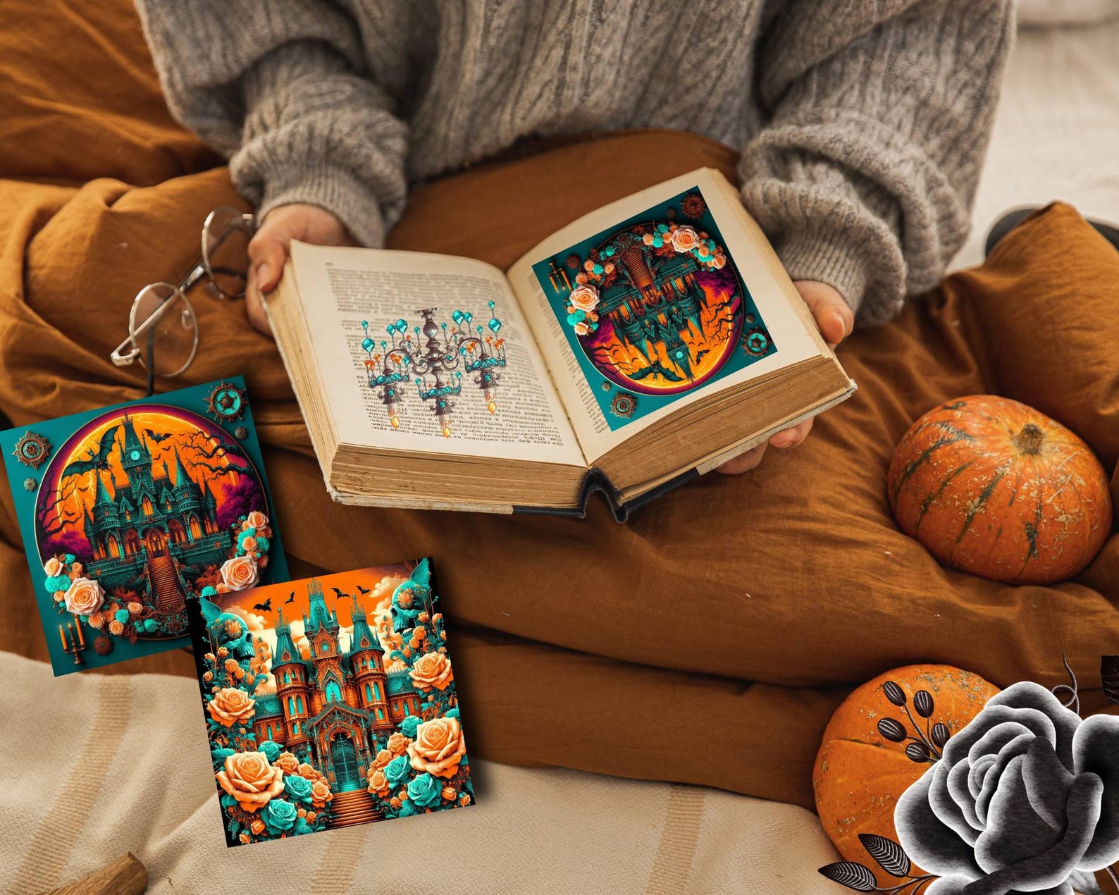 Seasonal and Gothic Printable Ephemera Paper Pack: Crowned in Shadows ...