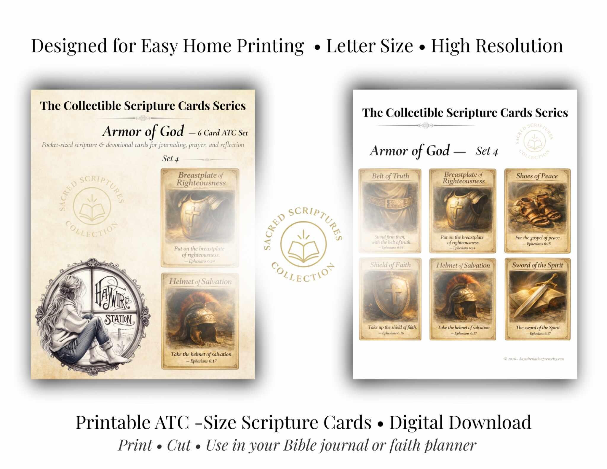 Bible Journaling Cards: Armor of God — Set 4 (digital Download) - Etsy
