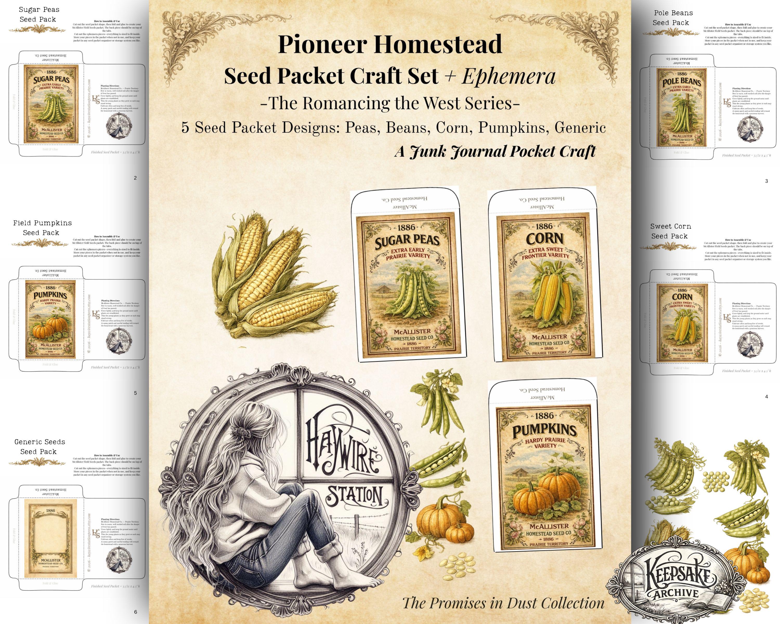 Vintage Seed Packet Printable Craft: Pioneer Homestead Seed Packet ...