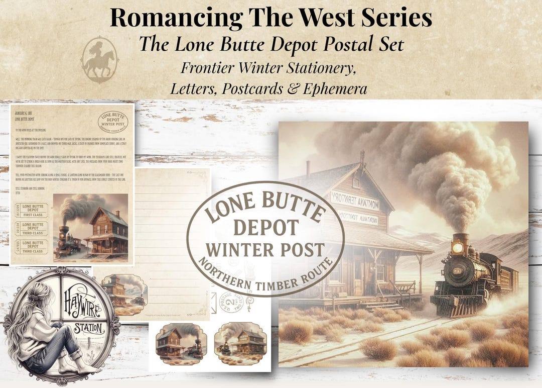 Frontier Postal Stationery Printable: the Lone Butte Depot Set (digital ...
