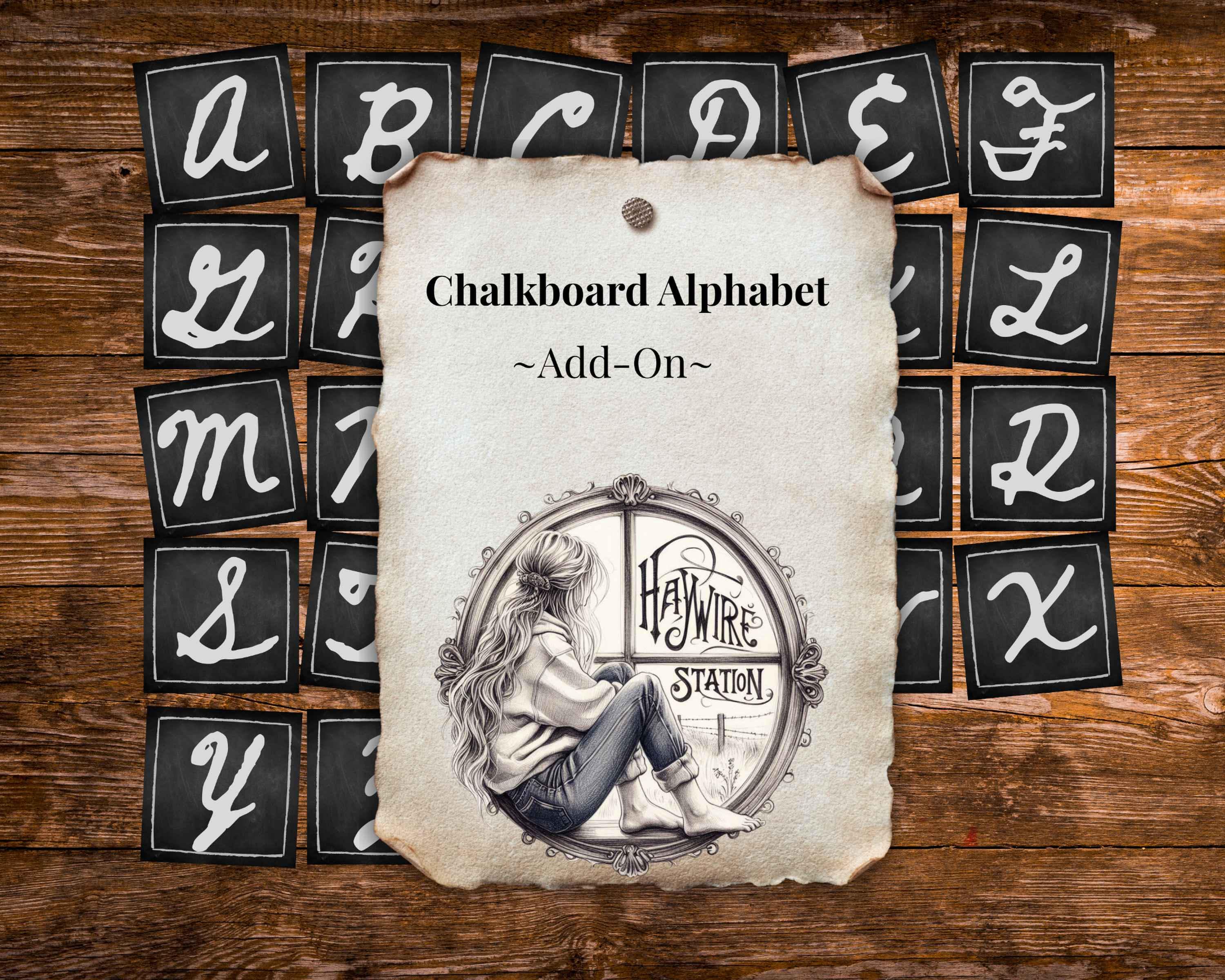Printable Ephemera Add-on: Alphabet Tiles - Chalkboard Alphabet (digital Download) - Etsy