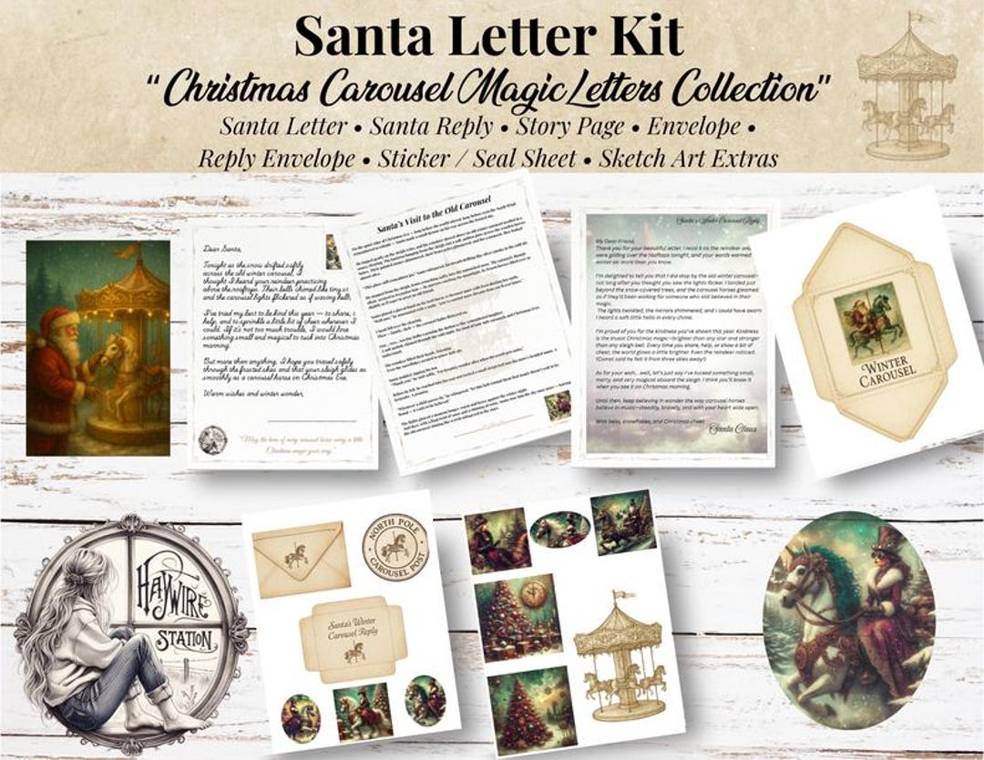 Santa Letter Kit: Christmas Carousel Magic Letters Collection (digital ...