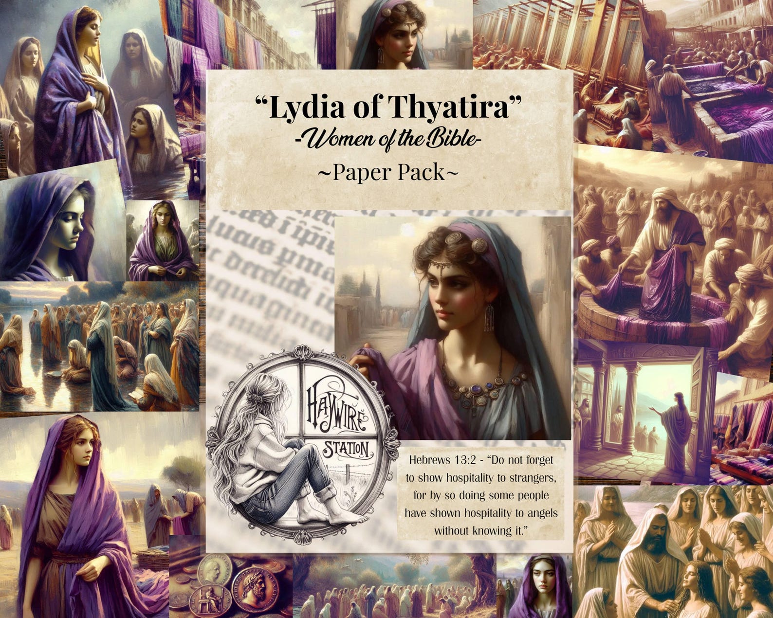 Lydia of Thyatira Printable Ephemera: Women of the Bible Paper Pack ...