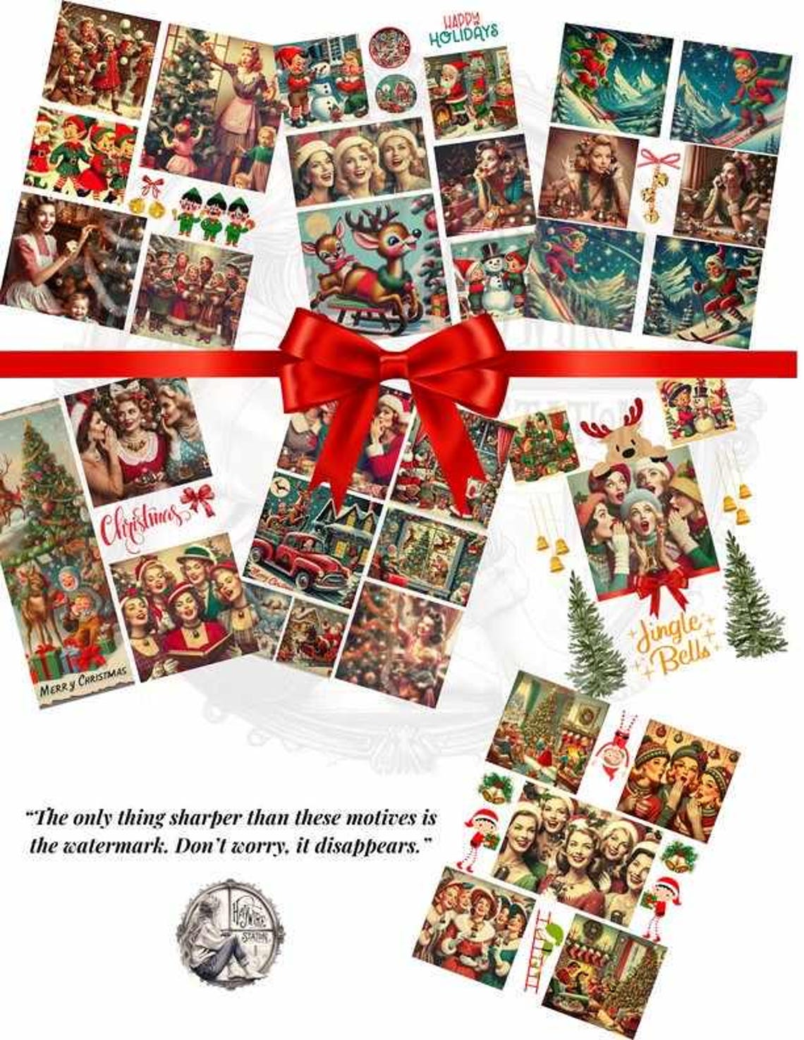 Feral Housewives Printable Ephemera Paper Pack: Jingle Bell ...