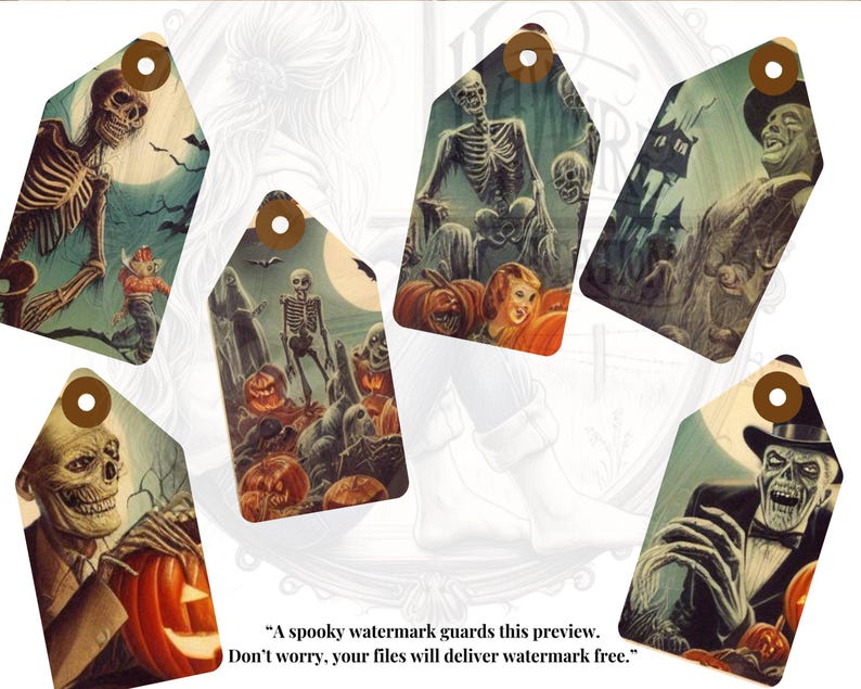 Halloween Gift Tags: Bone Yard (digital Download) - Etsy
