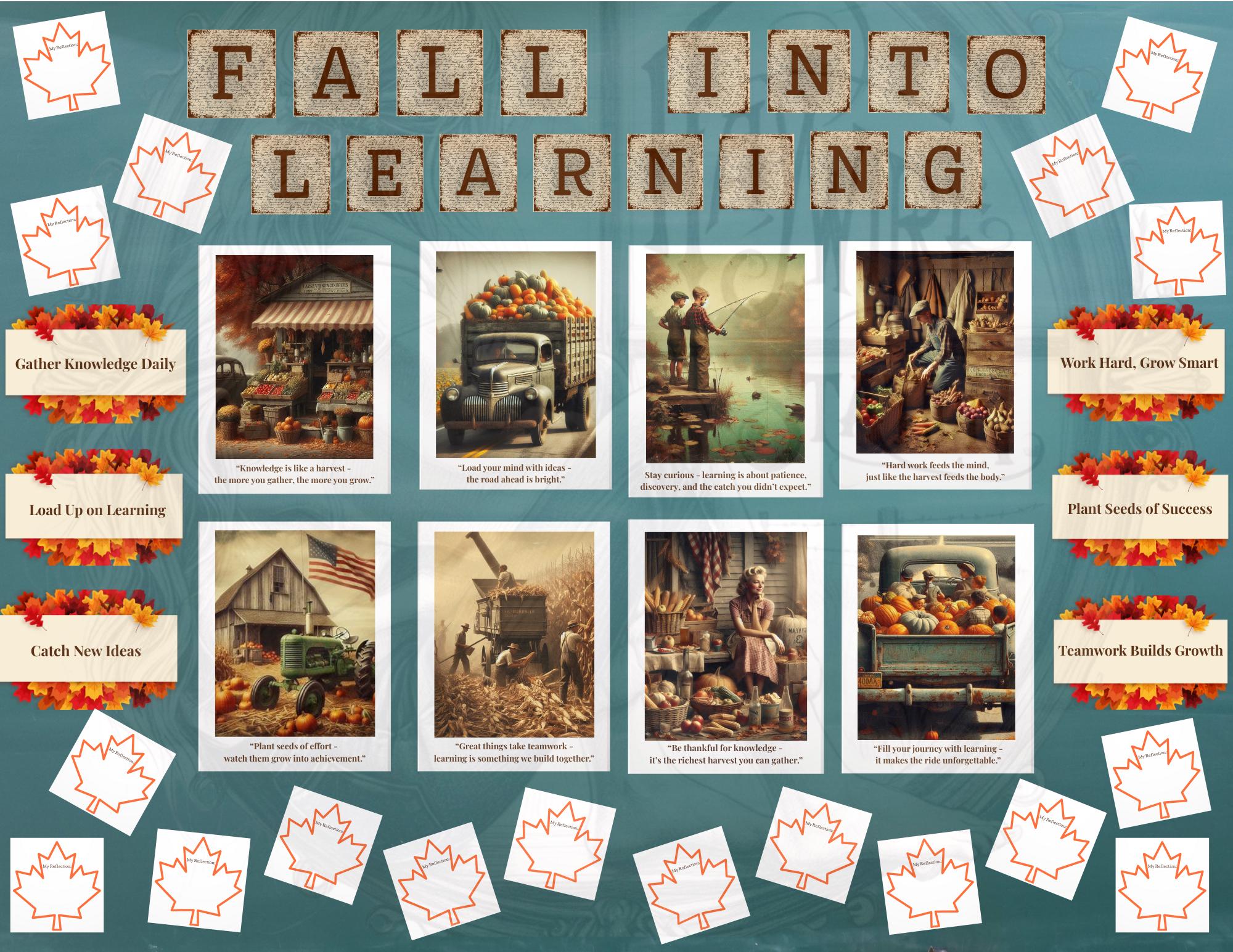 Fall Bulletin Board Pack: Fall Into Learning Classroom Posters + Bonus ...