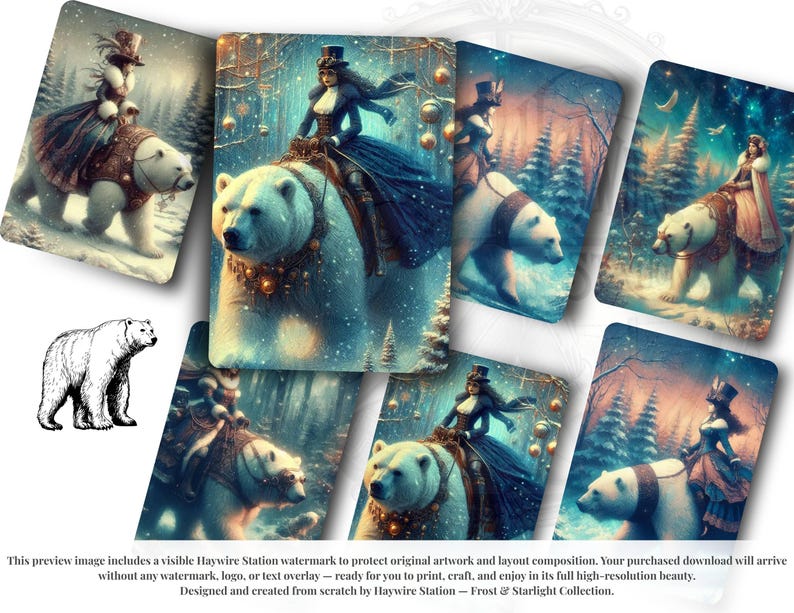 Polar Bear Themed ATC Cards - Northern Glaciers and Winter Dreams ...