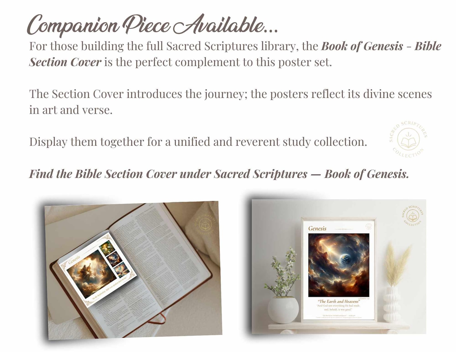 Bible Wall Art: Book of Genesis Poster Collection (digital Download ...