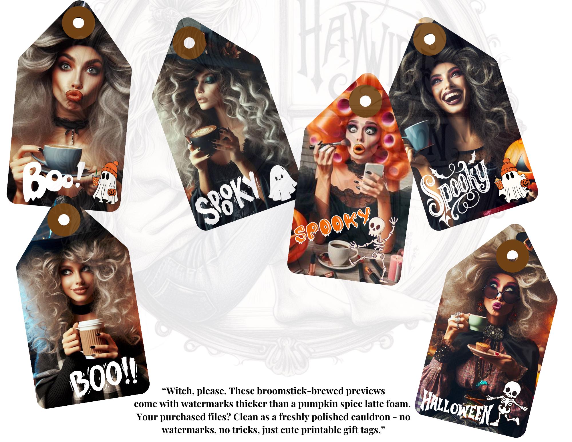 Halloween Gift Tags: Wicked Brews and Witchy Views (digital Download ...
