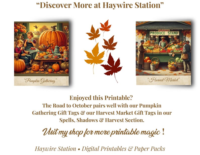 Seasonal Autumn Printable Paper Pack: the Road to October (digital ...