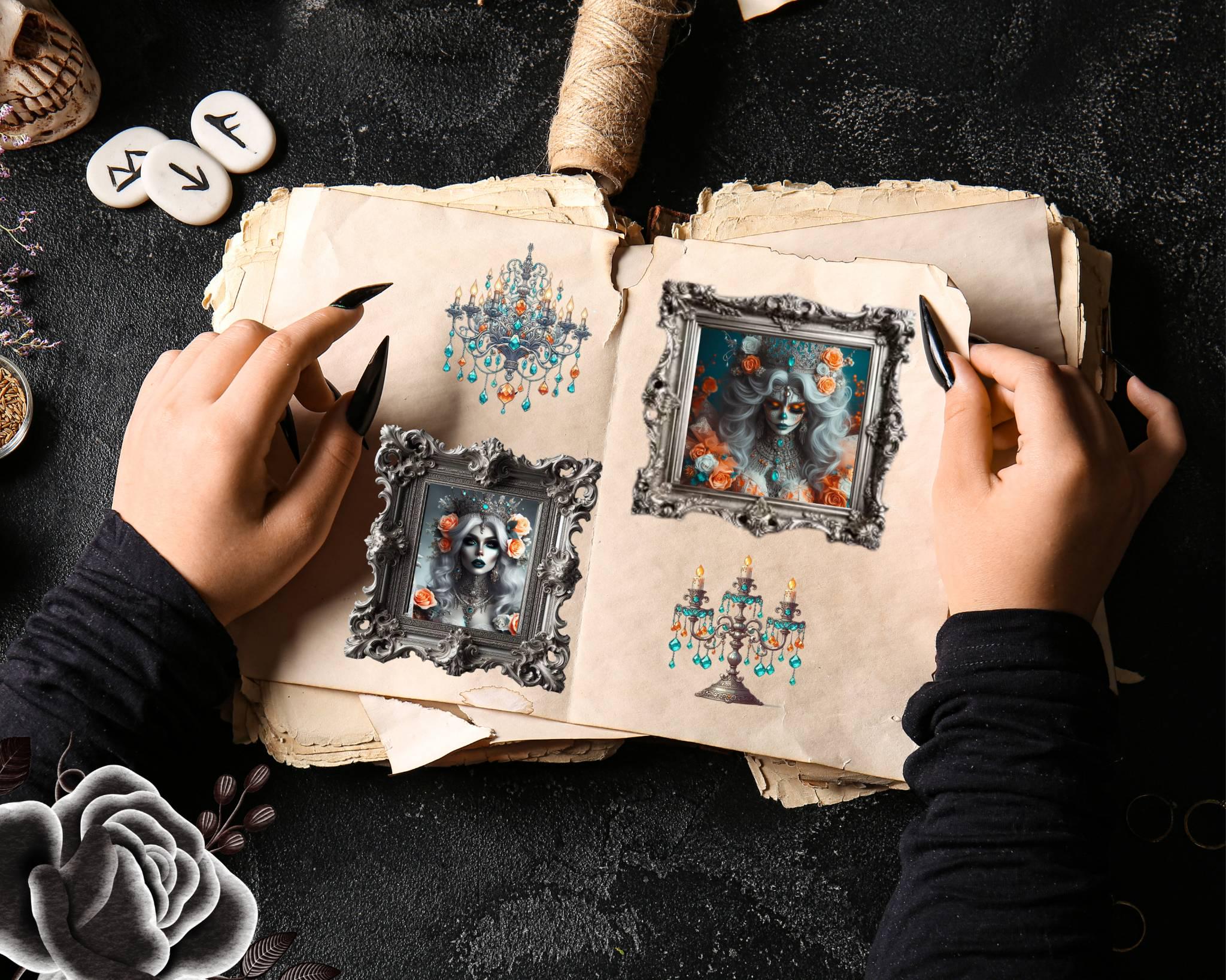 Seasonal and Gothic Printable Ephemera Paper Pack: Crowned in Shadows ...