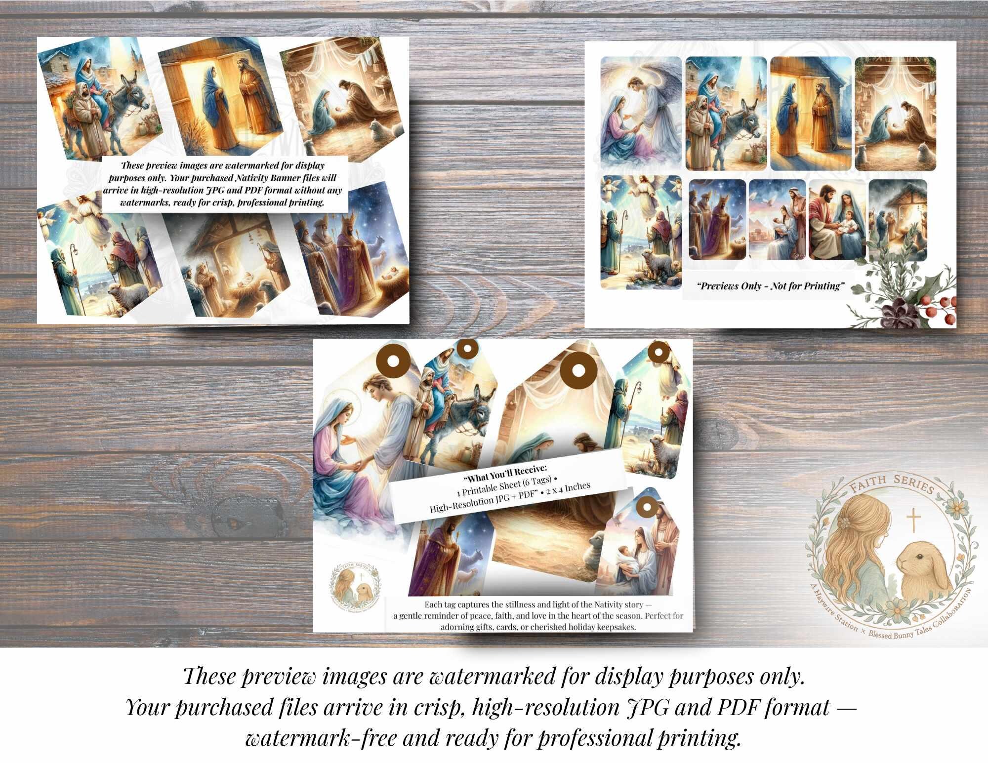 Printable Paper Bundle: Nativity Faith-inspired Holiday Collection ...