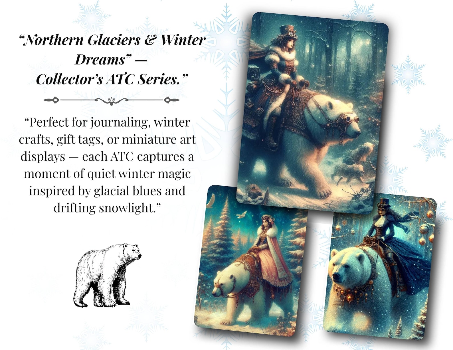 Polar Bear Themed ATC Cards - Northern Glaciers and Winter Dreams ...