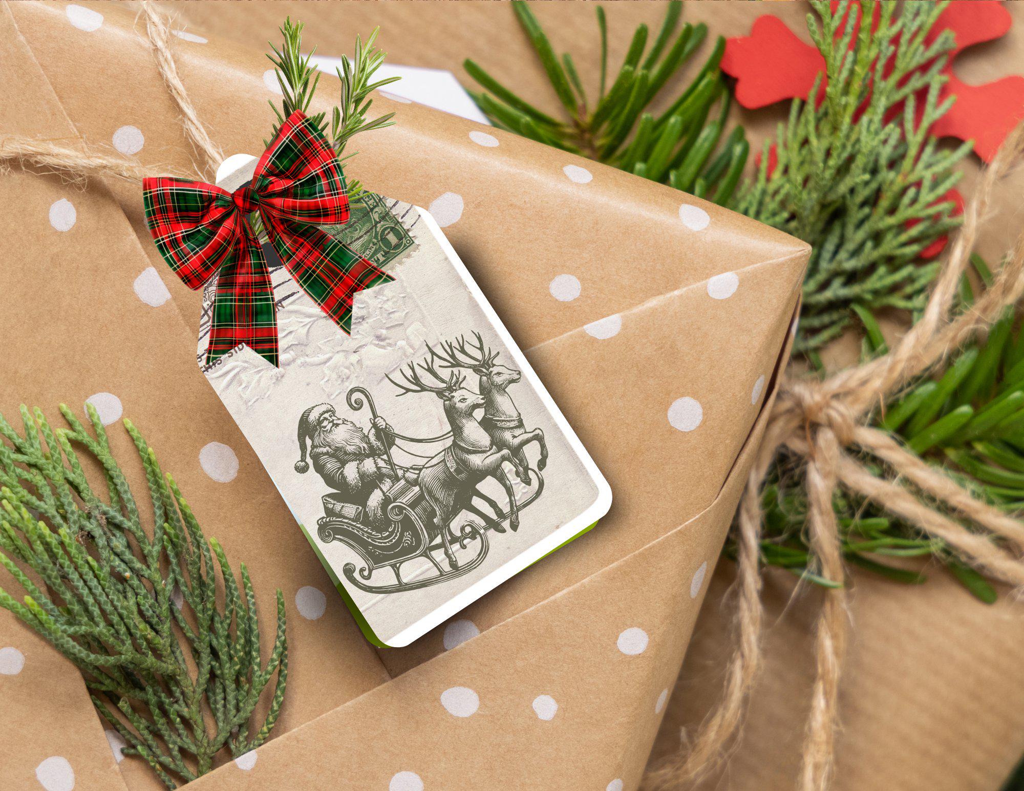 Printable Christmas Gift Tags: Postmarked Christmas (1 Page Digital ...