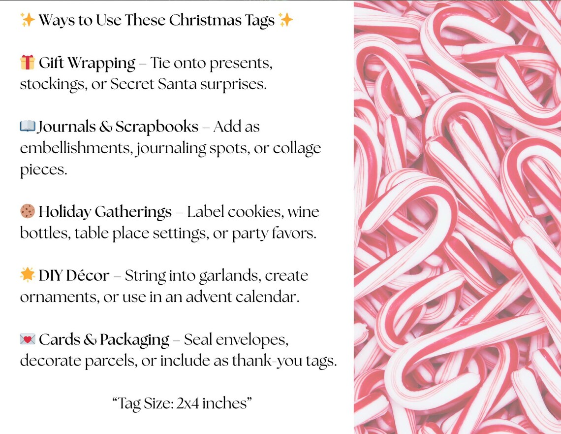 Printable Christmas Gift Tags: Yuletide Memories (1 Page Digital ...