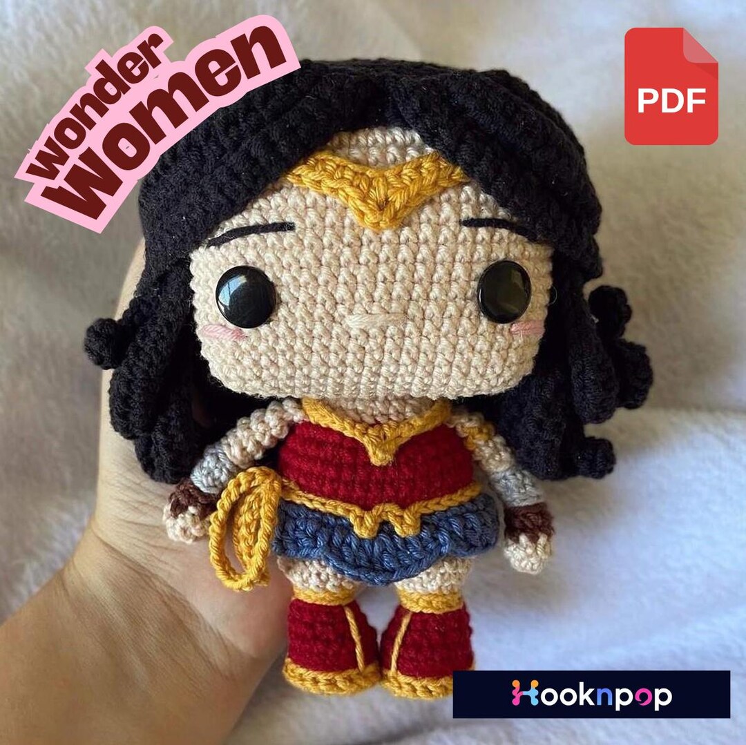 Wonder Woman Amigurumi Pattern PDF Superhero Crochet Doll Handmade Hero ...