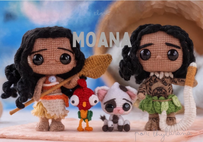 Moana & Maui Amigurumi Crochet PDF Pattern Disney Inspired Doll ...