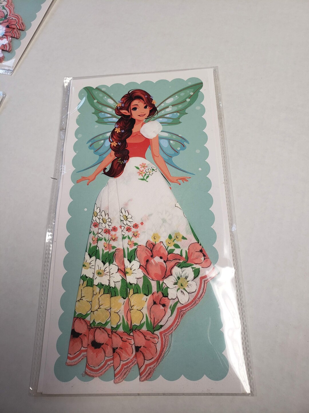 Handkerchief Card; Fairy Greeting Card; Useable Hankie; Old Fashioned ...