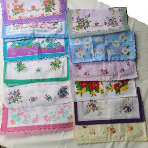 12 Floral Handkerchiefs; Women's New Vintage Style Hankies; Dozen - Etsy