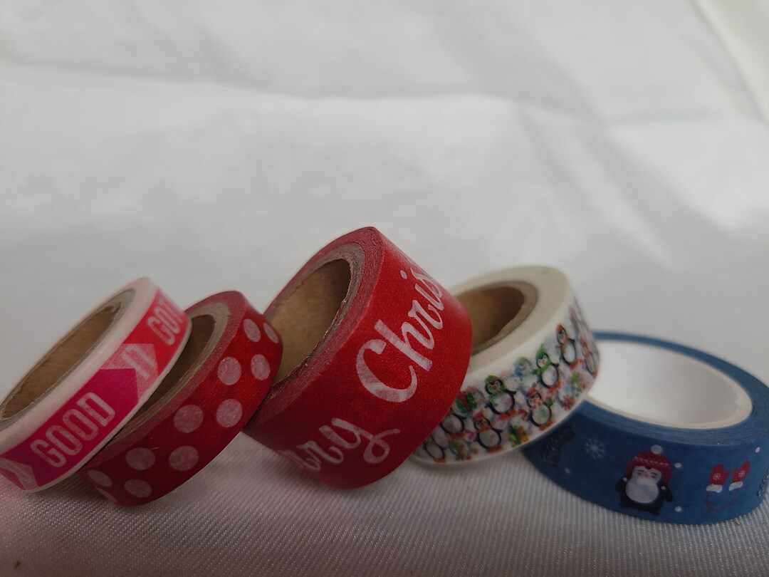 Christmas Washi Tape Set: Winter Holiday Scrapbook Tape (5 Rolls) - Etsy