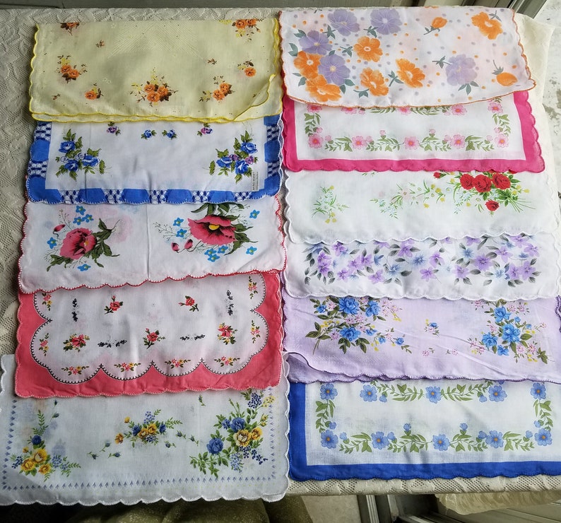 Handkerchief Lot of 50 Vintage Style Floral Handkerchiefs - Etsy