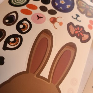 Animal Faces Stickers Set; 15 Sheets; Eyes, Nose, Accessories; Fun Gift ...