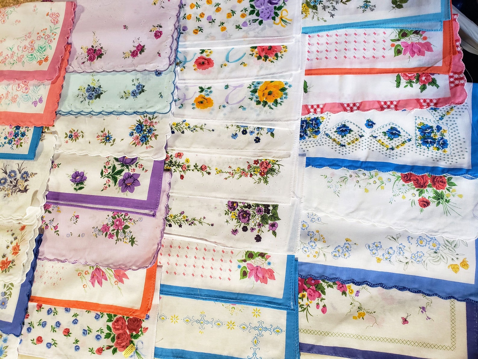 Handkerchief Lot of 100 Handkerchiefs Huge Assortment of Styles ...