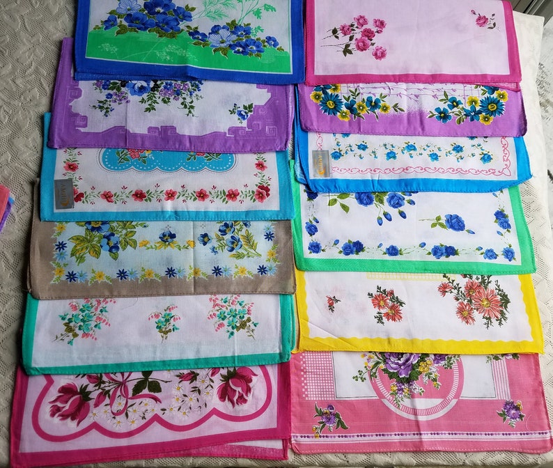 125 Handkerchiefs! Huge Assortment of Styles & Colors! for Weddings ...