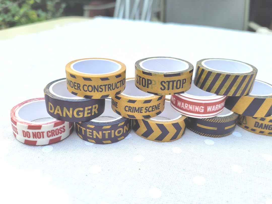 Caution, Danger Theme Washi Tape Set; Pretty Designs; 12 Rolls ...