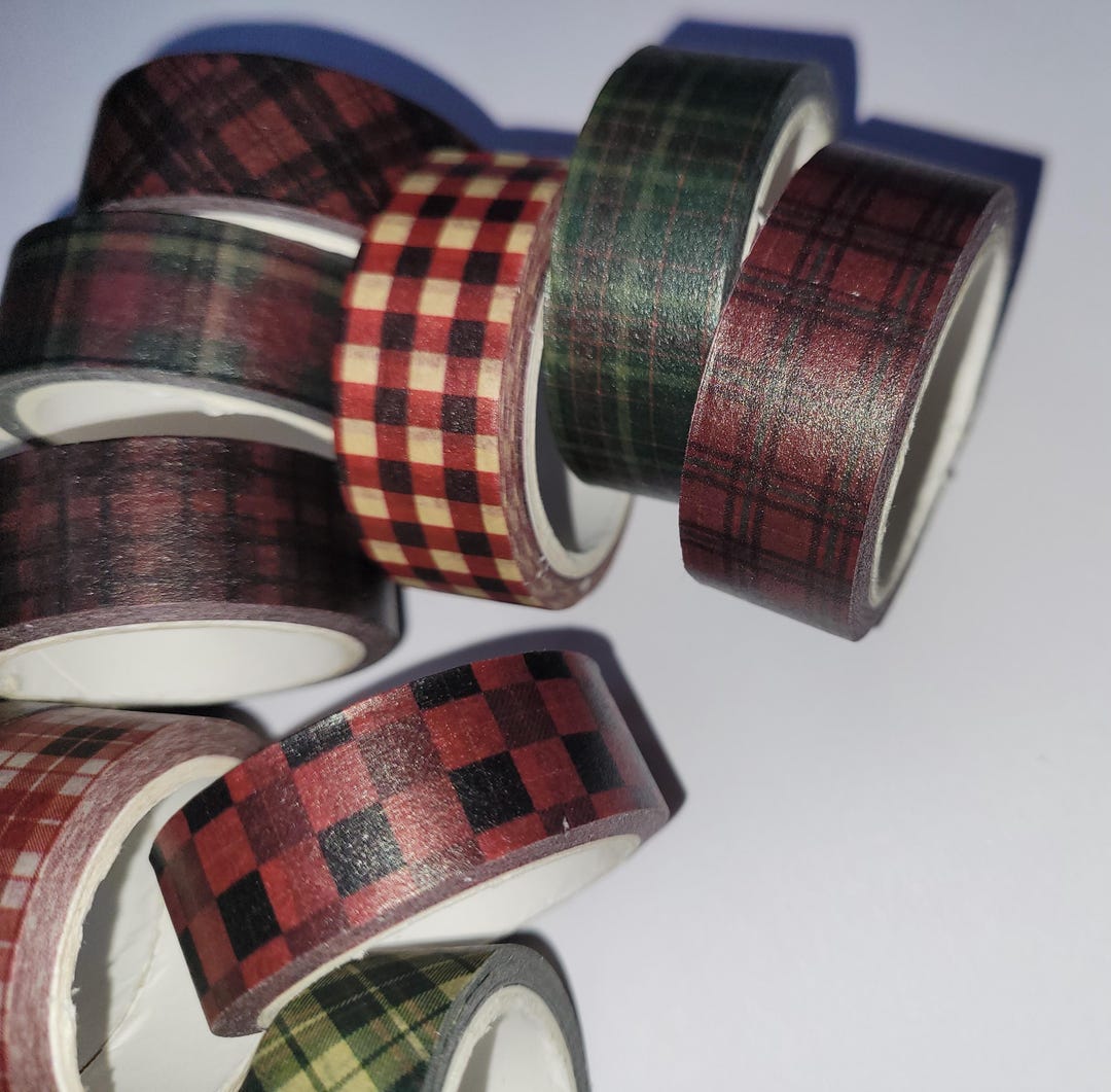 Christmas Plaid Washi Tape Set: Scrapbooking, Journaling (12 Rolls ...