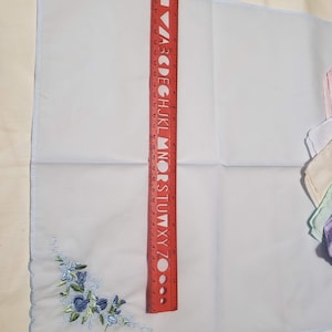 Set of 6 Embroidered Pastel Colored Handkerchiefs; 14" Size - Etsy