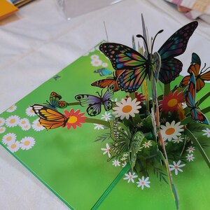 Pop up Card; Butterflies and Flowers; Greeting Card; Mother's Day ...