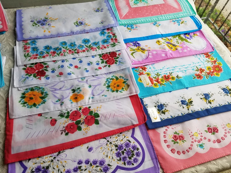 125 Handkerchiefs! Huge Assortment of Styles & Colors! for Weddings ...