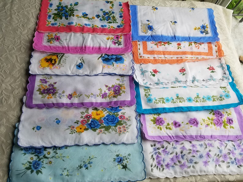 Handkerchief Lot of 50 Vintage Style Floral Handkerchiefs - Etsy