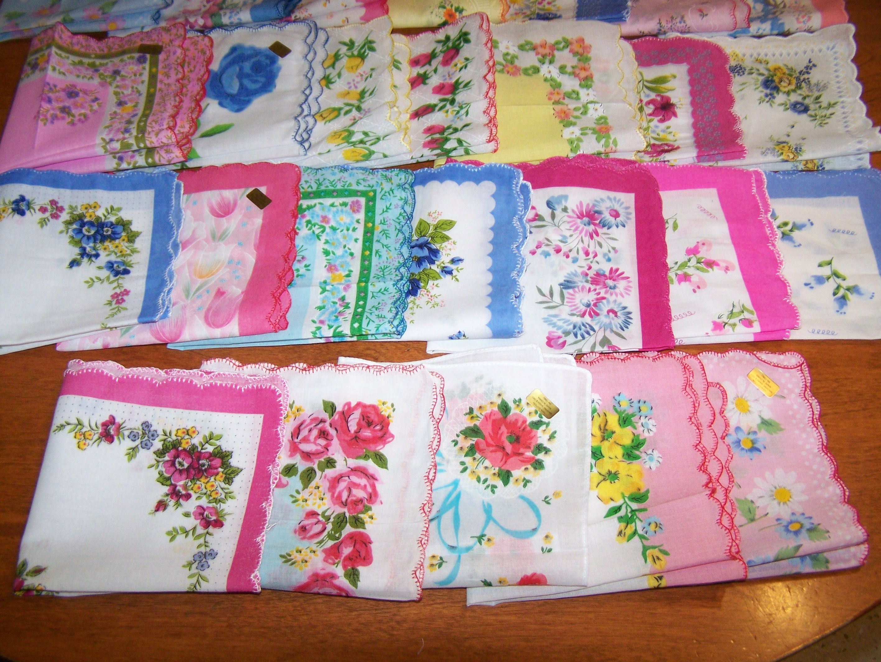 Handkerchief lot of 100 handkerchiefs Huge assortment of | Etsy
