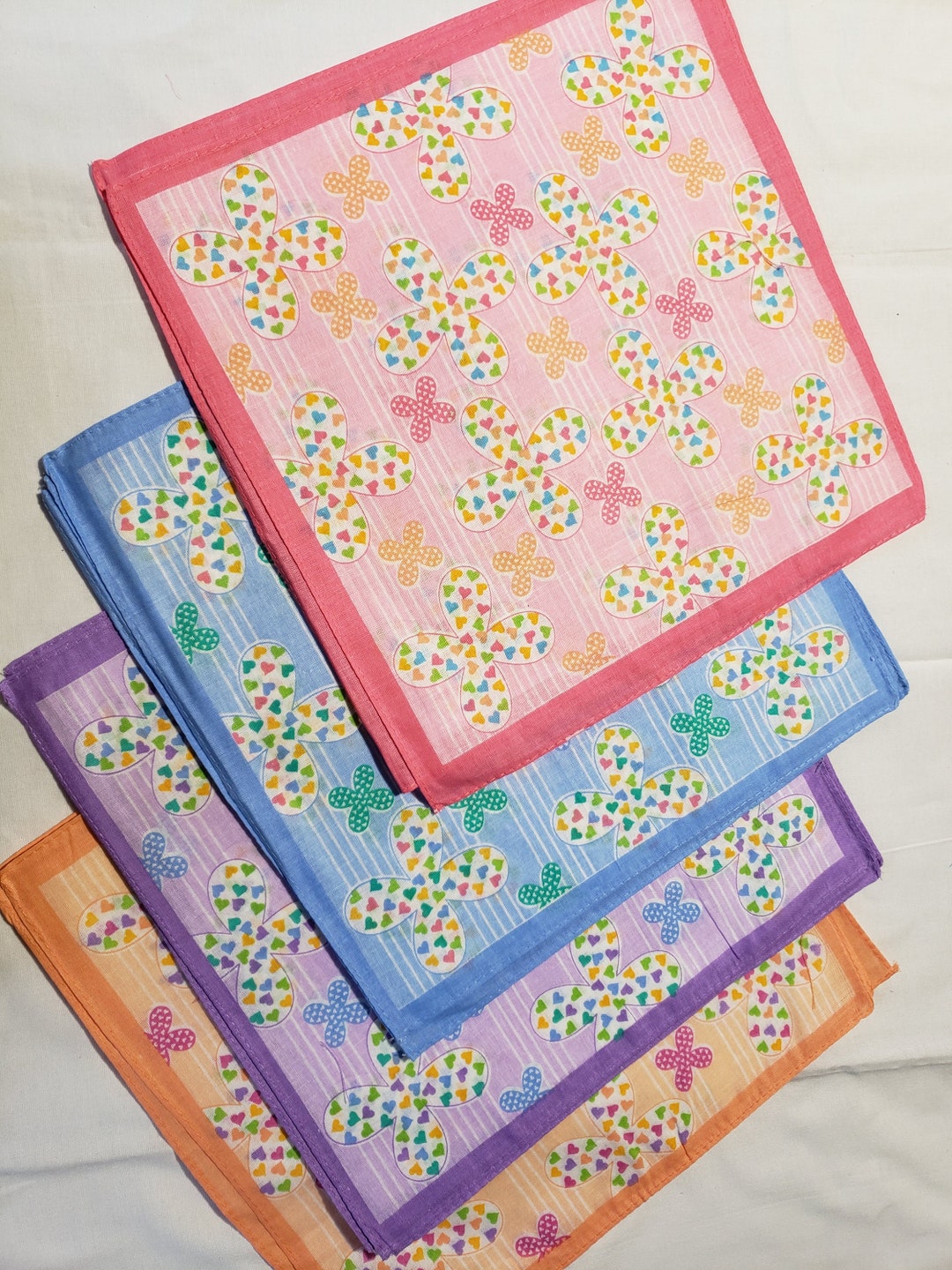 Set of 12 Bright Cheery Handkerchiefs; Hankies' in Sherbet Colors ...