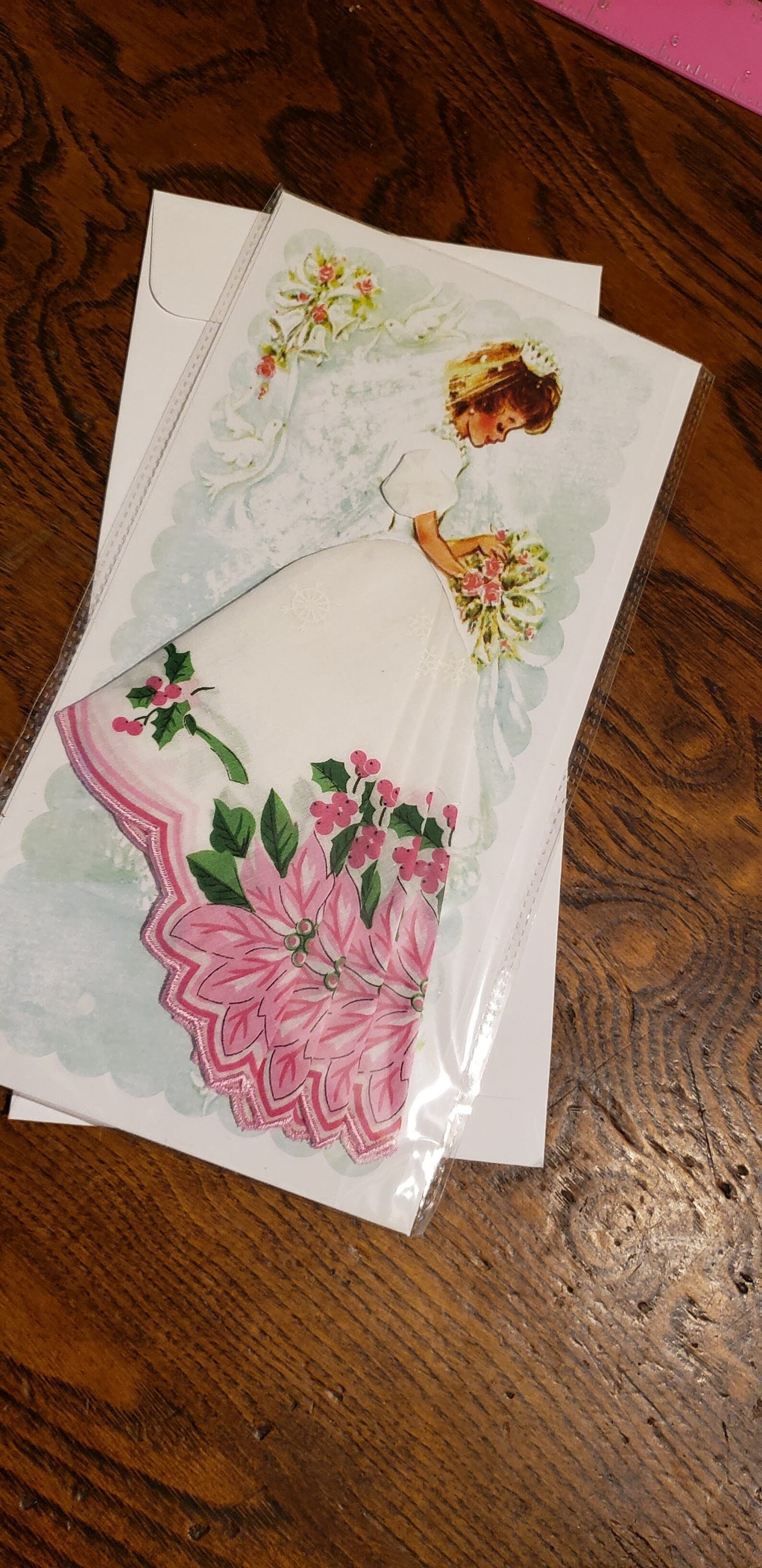 Handkerchief Card Bride, Wedding Card Useable Hankie Old Fashioned ...