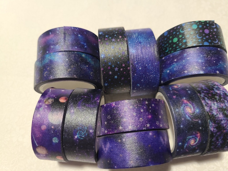 Conjunto de fitas washi Night Sky: estrelas, planetas, galáxia - 12 ...