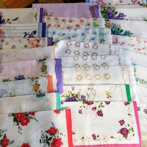 Handkerchief Lot of 100 Handkerchiefs! Huge Assortment of Styles ...