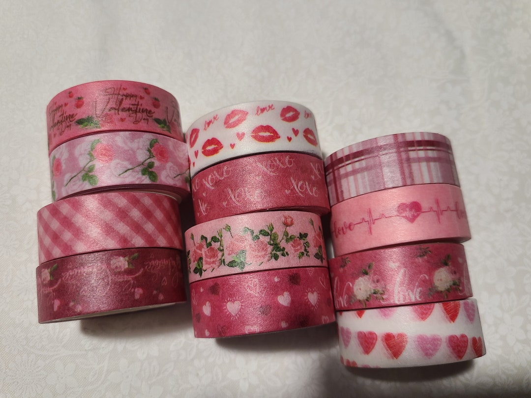Romantic Pinks Washi Tape Set; Pretty Designs; 12 Rolls! Decorative ...