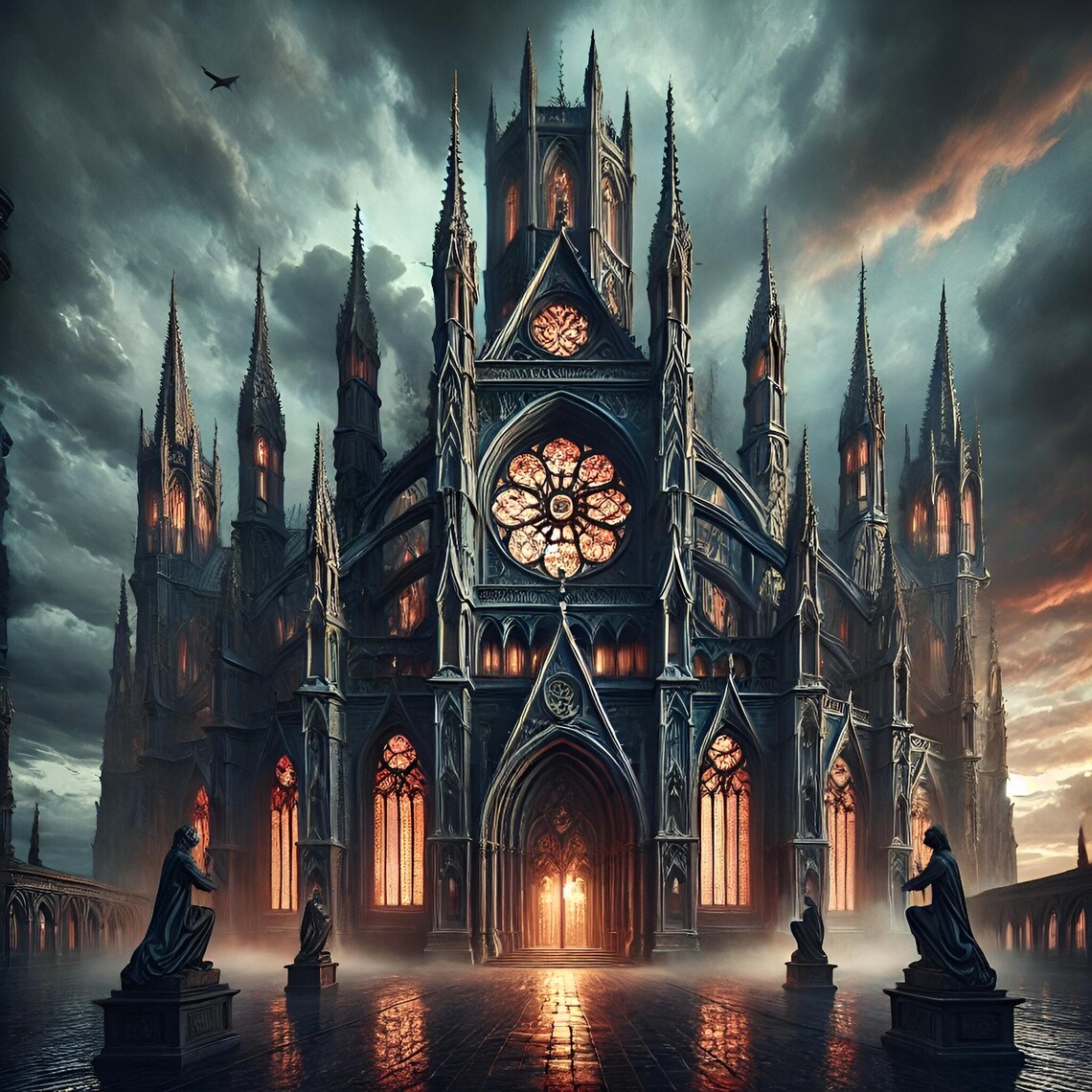 Gothic Cathedral Wall Art, Medieval Architecture Print, Dark Academia ...