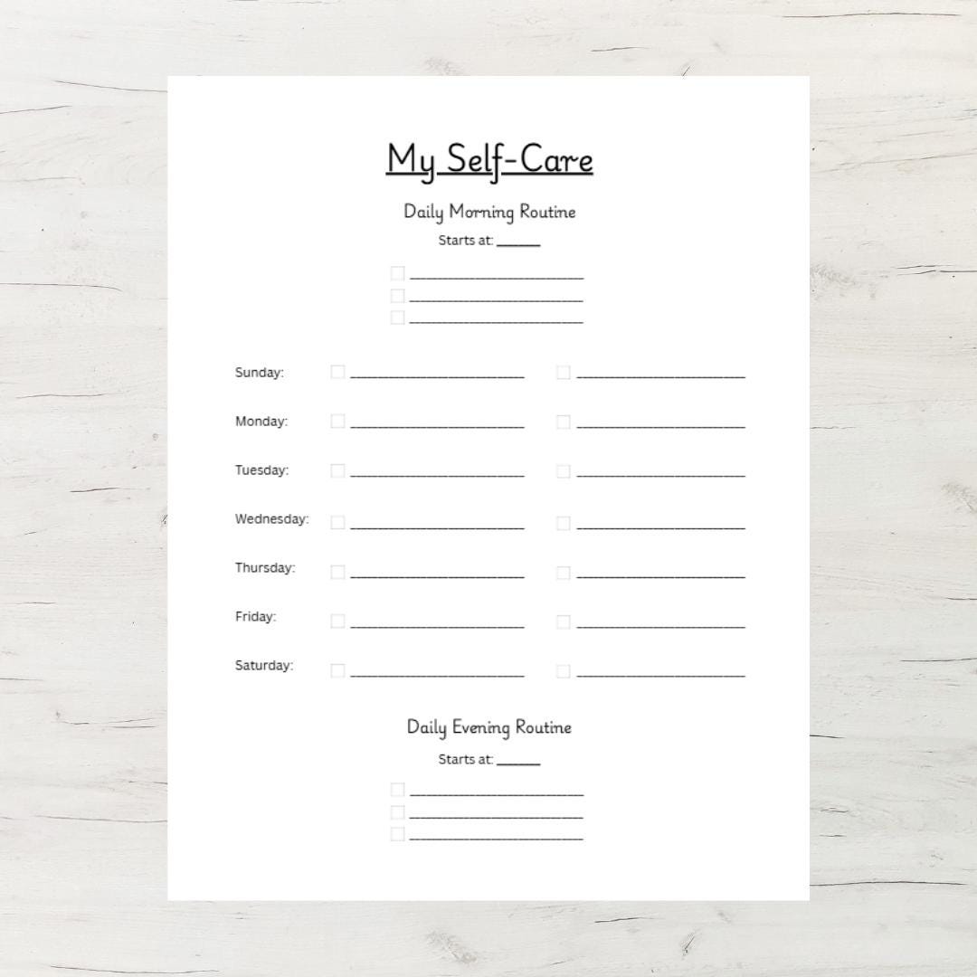 Printable Self Care Routine Tracker PDF Daily Morning and Evening ...