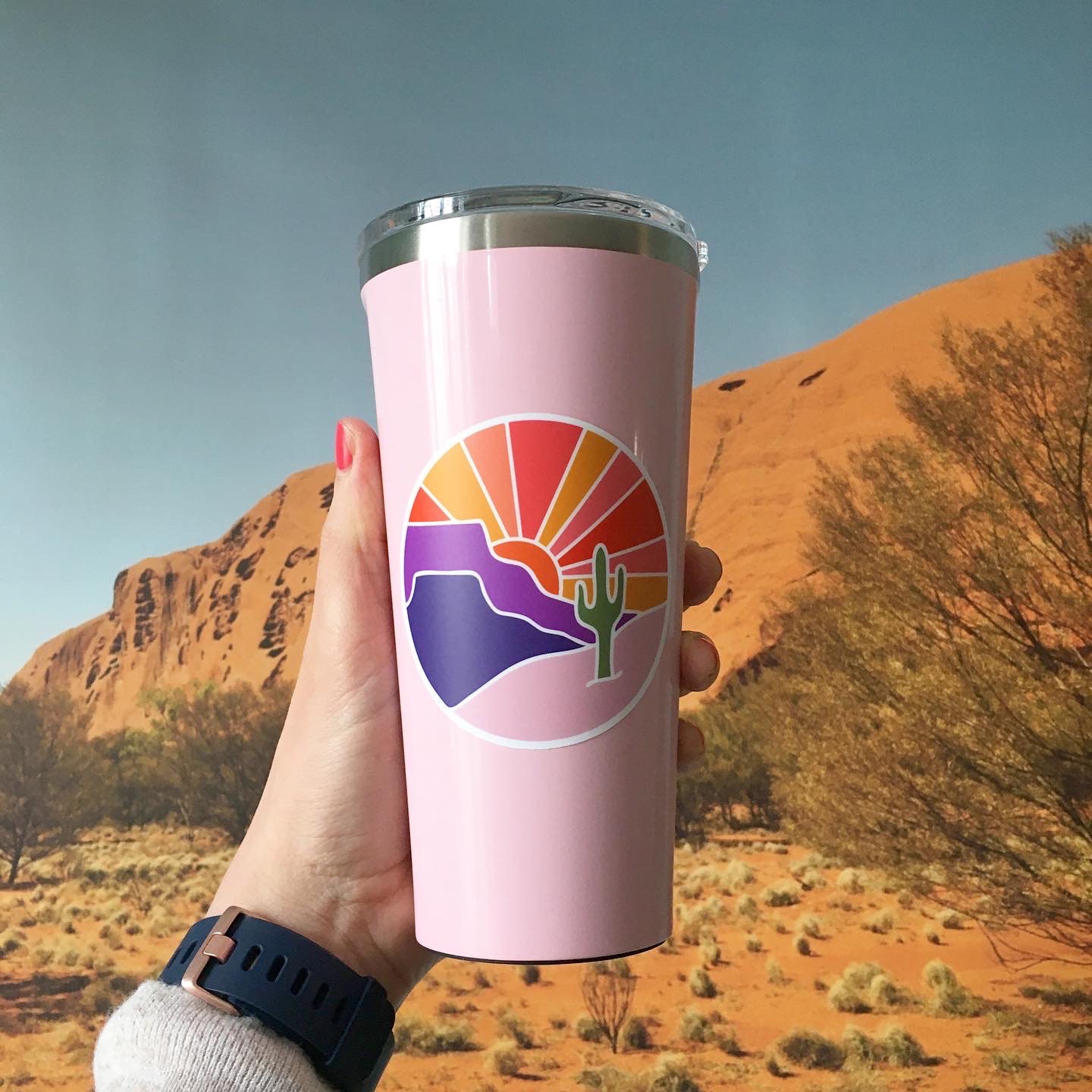 Desert Mesa Sunset Vinyl Sticker - Laptop Decal - Water Bottle Sticker ...