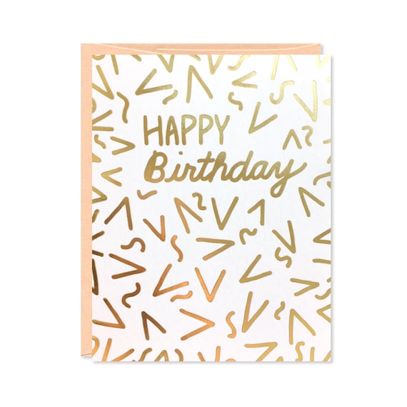 Gold Foil Birthday Card Happy Birthday Card C-142 | Etsy