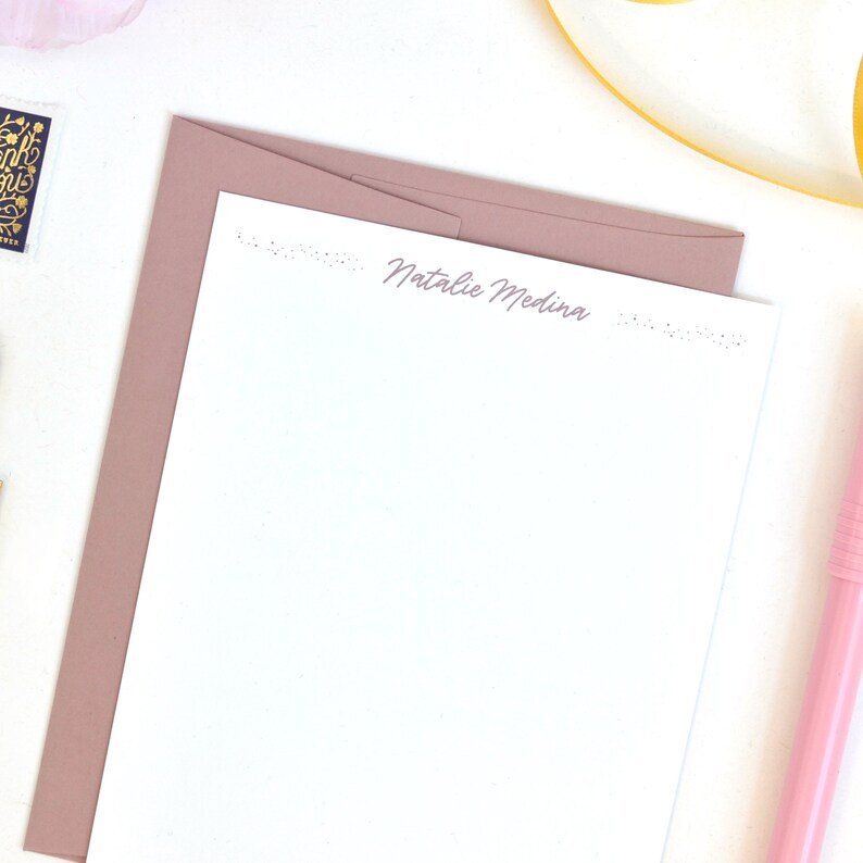 Personalized Stationery Set Custom Color Flat Notes - Etsy